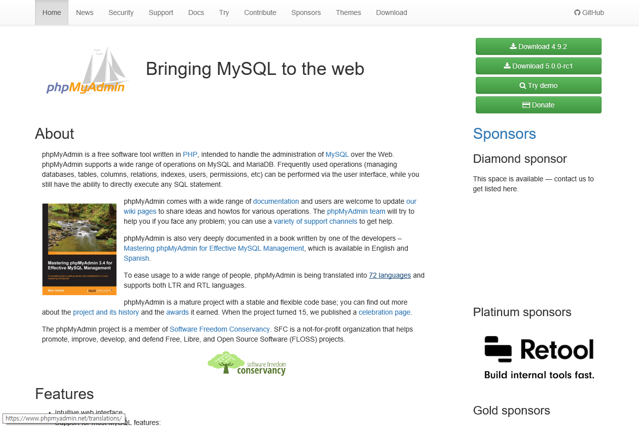 Phpmyadmin Phpmyadmin은 Mysql를 접속할수 있게 해주는 웹프로그램입니다 모아요넷