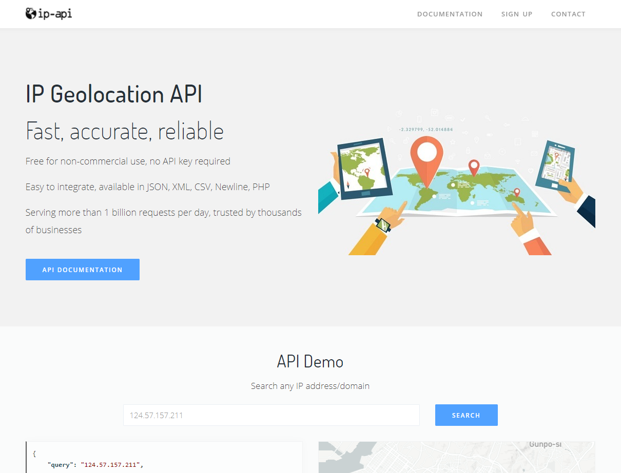 ip-api - 아이피 주소로 위치 정보를 알아 내는 사이트 입니다 api를 제공해 xml형태로 주소지를 반환해줍니다 | 모아요넷